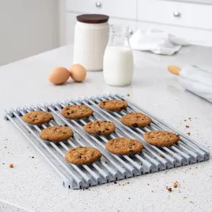 BETTER HOUSEWARE Multipurpose Roll Up Rack, Silicone Coated Stainless Steel