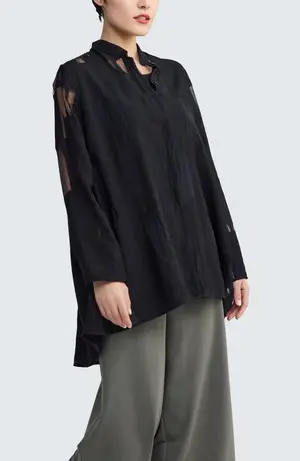 LUUKAA Ondine Sheer Jacquard Shirt