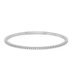 BLISS DIAMOND 1ct Diamond Flexible Oval Bangle Bracelet In 14k Gold Lab Grown - 14k Yellow Gold