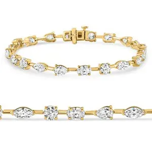 BLISS DIAMOND 8ct Diamond Tennis Bracelet 7" 14k Gold Lab Grown - 14k Yellow Gold