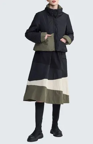 LUUKAA Delora Cropped Panel Coat