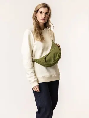TERRA THREAD Organic Cotton Canvas Crossbody Bag - Olive Green