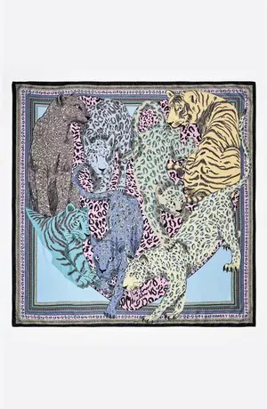 Bimba Y Lola Cats Heart Scarf With Borders - Light Pink