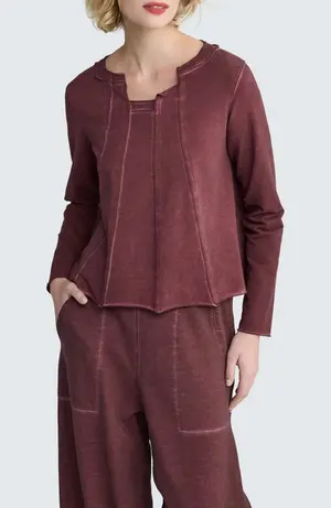 LUUKAA Drishti Asymmetrical Blouse - Mulberry Red