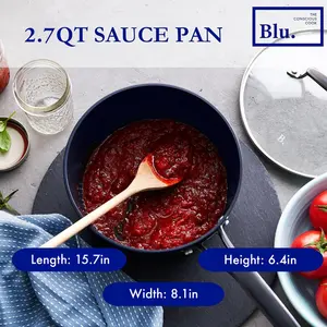 BLU. 2.7qt Nonstick Sauce Pan With Lid