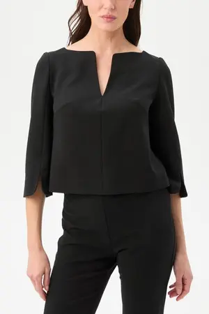 Trina Turk Haddy Boxy Suiting Top - Black