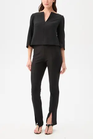Trina Turk Haddy Boxy Suiting Top - Black