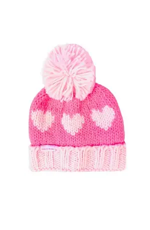 BITS & BOWS Heart Knit Hat And Mittens Bundle