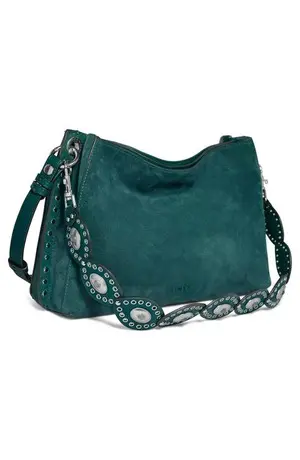 AIMEE Roma Shoulder Bag - Deep Emerald Suede