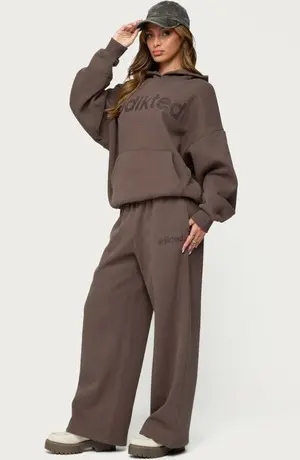EDIKTED Logo Wide-leg Sweatpants