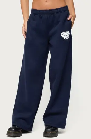 EDIKTED I Heart London Sweatpants - Navy