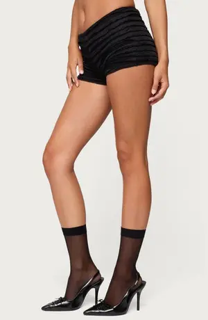 EDIKTED Tiered Ruffle Micro Shorts