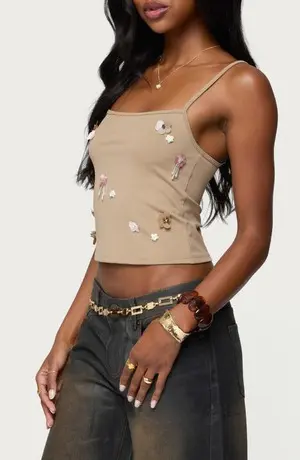 EDIKTED Floral Appliqué Camisole