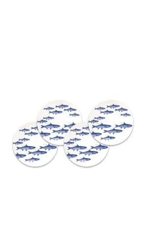 CASKATA School Of Fish Platesporcelainset 4 - Blue