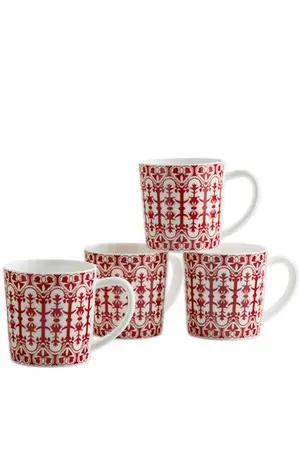CASKATA Casablanca Crimson Mugporcelainset 4