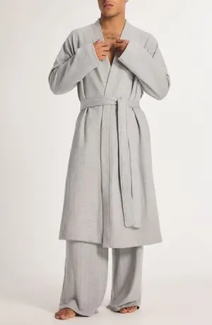 SAVAGE X FENTY Fleece Midlength Robe - Platinum Grey