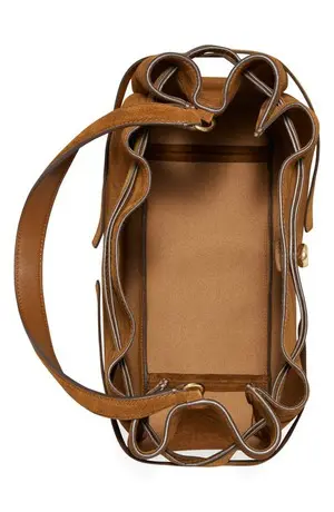 Tory Burch Romy Suede Bucket Bag - Caramel