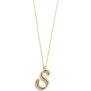 Baublebar Script Initial Pendant Necklace Gold S