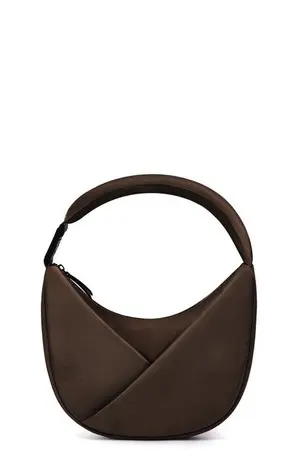 LUX AND NYX Origami Crescent Handbag - Espresso