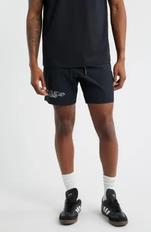SANTO STUDIO Tempo Tonal Tech Performance Drawstring Shorts