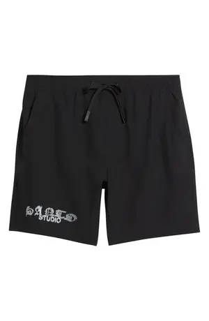 SANTO STUDIO Tempo Tonal Tech Performance Drawstring Shorts