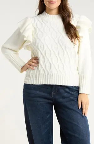 SUGARLIPS Gloriana Cable Stitch Sweater