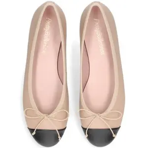 Pretty Ballerinas Toecap Ballerina Flat - Beige-black