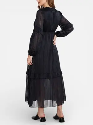 Motherhood Maternity V-neck Long Sleeve Tiered Maxi Dress - Black