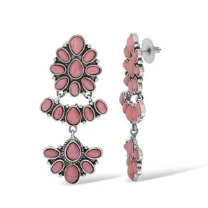 Jessica Simpson Floral Stone Drop Earrings