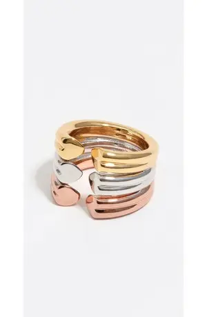 Bimba Y Lola Hearts Stacked Ring - Multigold