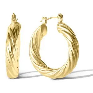 Jessica Simpson Twisted Hoop Earrings - Gold