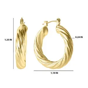 Jessica Simpson Twisted Hoop Earrings - Gold