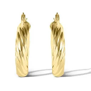 Jessica Simpson Twisted Hoop Earrings - Gold