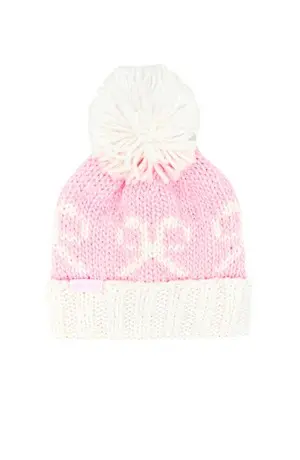 BITS & BOWS Knit Bobble Hat - Pink
