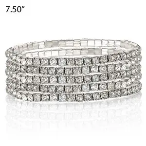 Jessica Simpson Fashion Rhinestone 5-piece Bracelet Set - Silver