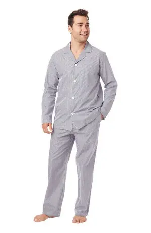 THE CAT'S PAJAMAS Luxe Pima Pajama - East Side Navy