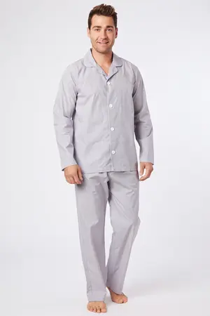 THE CAT'S PAJAMAS Pima Cotton Long-sleeved Pajama Set West Side