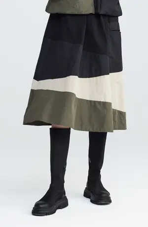 LUUKAA Colorblock Jersey Midi Dress