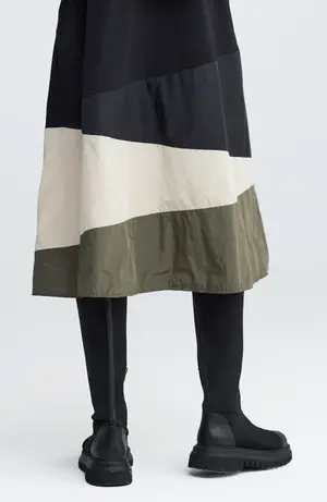 LUUKAA Colorblock Jersey Midi Dress