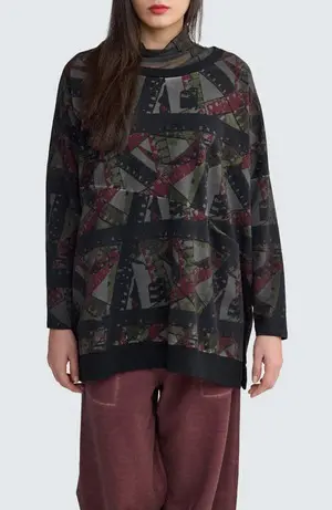 LUUKAA Printed Oversized Pullover