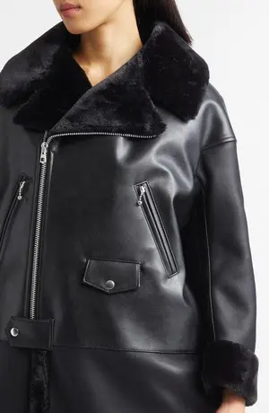 Junya Watanabe Faux Leather And Faux Fur Coat
