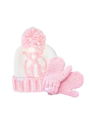BITS & BOWS Ballet Knit Hat And Mittens Set