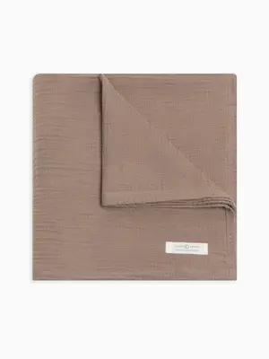 KENDI Organic Muslin Swaddle Blanket - Taupe