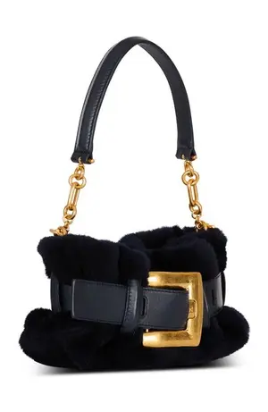 Balmain Mini Anthem Bag In Shearling