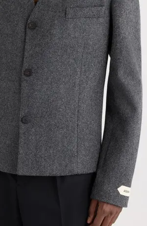 Jacquemus La Veste Sera Fitted Collarless Blazer - Dark Grey