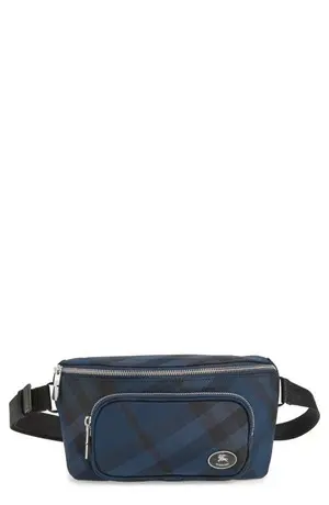 Burberry Grid Check Nylon Belt Bag - Navy