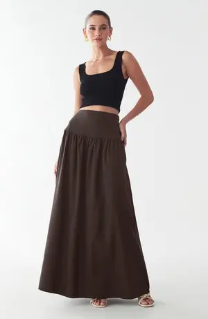 ST MRLO Gracie Maxi Skirt - Dark Brown