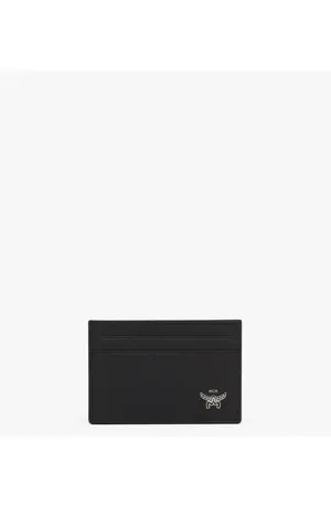 Mcm Himmel Card Case In Embossed Leather - Black