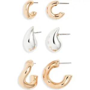 Bp. Set Of Abstract Hoop Earrings - Goldhodium