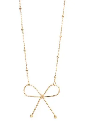 Bp. Bow Pendant Station Necklace - Gold